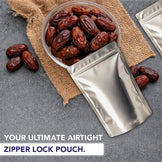 Matte Silver Stand-Up Pouches – Zip Lock Covers – Sprinlock