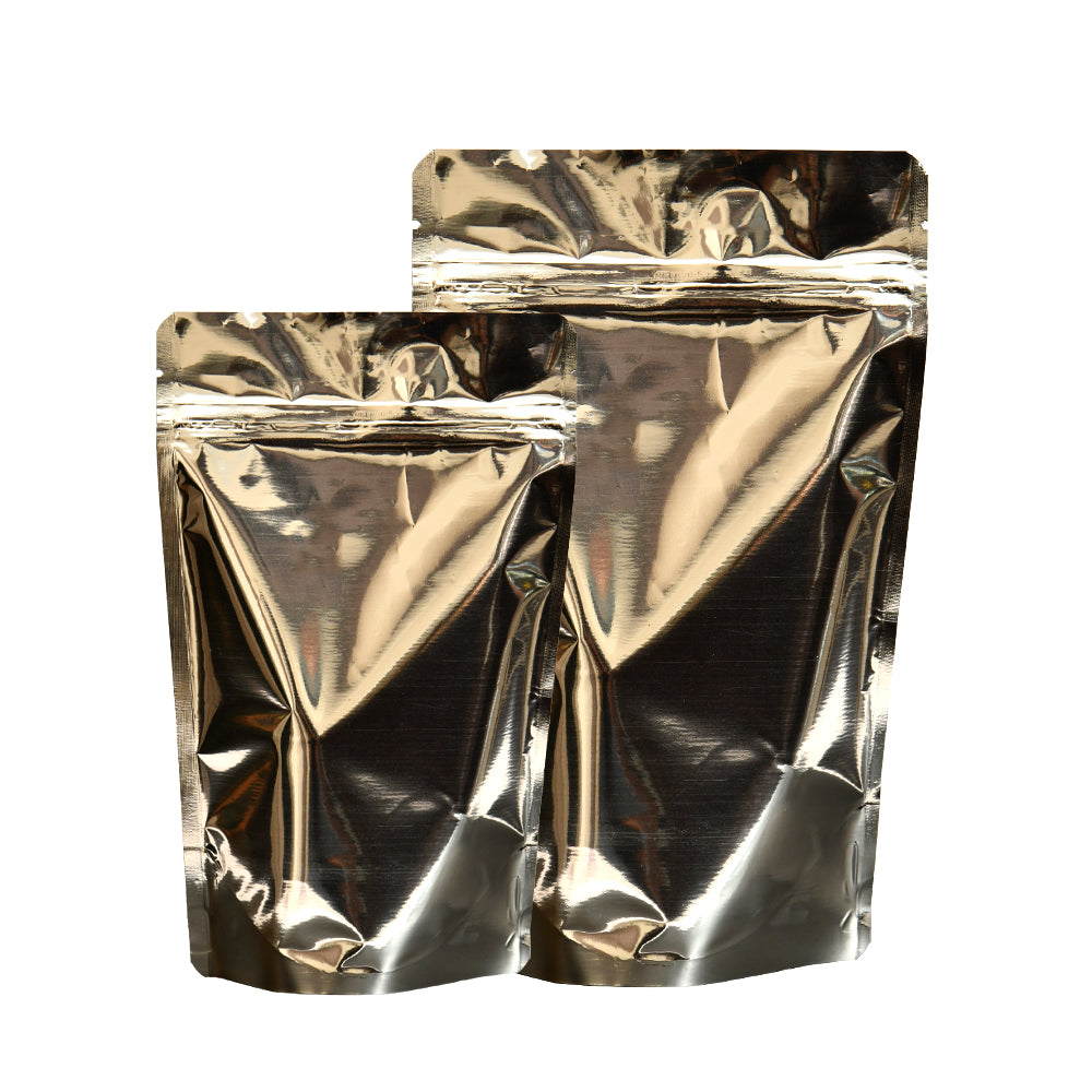Buy Silver Shiny Stand-Up Zipper Pouches – Wholesale Prices – Sprinlock