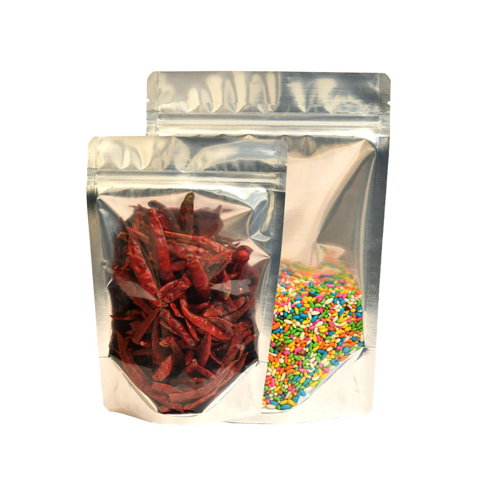 Buy One Side Transparent One Side Silver Zipper Pouches – Sprinlock