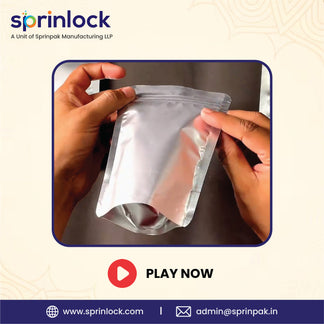 Matte Silver Stand-Up Pouches – Zip Lock Covers – Sprinlock